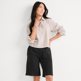 LANDS' END Bermuda-Shorts SPORT KNIT f&uuml;r Damen, Damen, size: regular, Schwarz, Baumwolle, by Lands' End