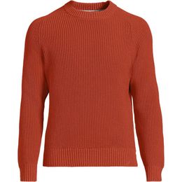 LANDS' END Drifter Strukturstrick-Pullover f&uuml;r Herren, Herren, size: regular, Braun, Baumwolle, by Lands' End