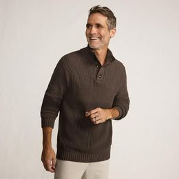 LANDS' END Strukturierter Troyer-Pullover Drifter f&uuml;r Herren, Herren, size: regular, Braun, Baumwolle, by Lands' End