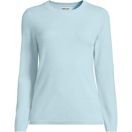 LANDS' END Kaschmir-Pullover mit rundem Ausschnitt, Damen, size: regular, Blau, Kaschmir, by Lands' End