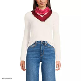 LANDS' END Gemusterter Karreeschal aus Wolle f&uuml;r Damen, Damen, size: regular, Rot, Wolle, by Lands' End
