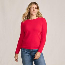 LANDS' END Kaschmir-Pullover mit rundem Ausschnitt in Petite-Gr&ouml;&szlig;e, Damen, size: petite, Rot, Kaschmir, by Lands' End
