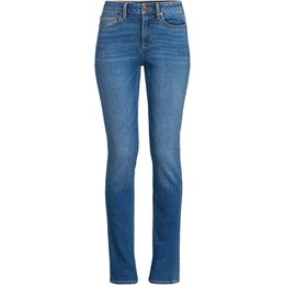 LANDS' END Straight Fit Recover Jeans Mid Waist in Plus-Gr&ouml;&szlig;e, Damen, size: plus, Blau, Elasthan/Baumwoll-Mischung/Polyester-Mischung, by Lands' End