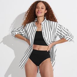 LANDS' END Bikinihose zum Umschlagen, High Waist, f&uuml;r Damen, Damen, size: regular, Schwarz, Nylon-Mischung, by Lands' End