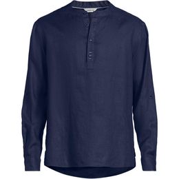 LANDS' END Grandad-Hemd aus reinem Leinen f&uuml;r Herren, Herren, size: Mens Regular, Blau, Leinen, by Lands' End