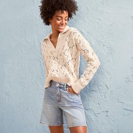 LANDS' END Recover Jeansshorts f&uuml;r Damen, Damen, size: regular, Blau, Elasthan/Baumwoll-Mischung/Polyester-Mischung, by Lands' End
