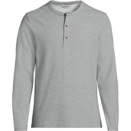 LANDS' END Ottoman-Henleyshirt mit langen &Auml;rmeln f&uuml;r Herren, Herren, size: regular, Grau, Baumwolle/Polyester/Baumwoll-Mischung, by Lands' End