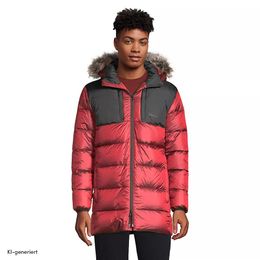 LANDS' END Daunen-Parka mit Kapuze f&uuml;r Herren, Herren, size: regular, Rot, Polyester/Nylon, by Lands' End
