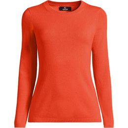 LANDS' END Kaschmir-Pullover mit rundem Ausschnitt, Damen, size: regular, Orange, Kaschmir, by Lands' End