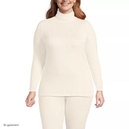 LANDS' END Stretch-THERMASKIN-Oberteil mit Rollkragen f&uuml;r Damen in Plus-Gr&ouml;&szlig;e, Damen, size: plus, Elfenbein, Elasthan/Polyester-Mischung, by Lands' End