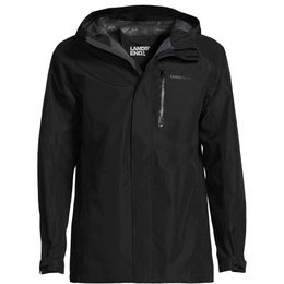 LANDS' END Verstaubare wasserdichte Regenjacke f&uuml;r Herren, Herren, size: regular, Schwarz, Polyester, by Lands' End