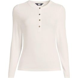 LANDS' END Henley-Shirt mit langen &Auml;rmeln f&uuml;r Damen, Damen, size: regular, Elfenbein, Viskose, by Lands' End