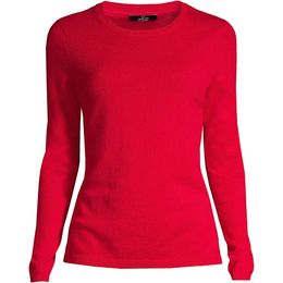 LANDS' END Kaschmir-Pullover mit rundem Ausschnitt, Damen, size: regular, Rot, Kaschmir, by Lands' End