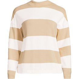 LANDS' END Baumwollshirt Maritim Gestreift mit langen &Auml;rmeln f&uuml;r Damen in Plus-Gr&ouml;&szlig;e, Damen, size: plus, Beige, Baumwolle, by Lands' End