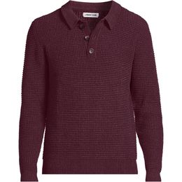 LANDS' END Chenille-Pullover mit Polokragen f&uuml;r Herren, Herren, size: regular, Rot, Wolle/Polyester/Nylon, by Lands' End