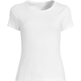 LANDS' END Rippshirt mit kurzen &Auml;rmeln f&uuml;r Damen in Plus-Gr&ouml;&szlig;e, Damen, size: plus, Wei&szlig;, Elasthan/Baumwoll-Mischung, by Lands' End