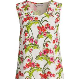 LANDS' END &Auml;rmelloses Soft FlowTop aus Leinenmix in Plus-Gr&ouml;&szlig;e, Damen, size: plus, Elfenbein, Leinen/Baumwolle Modal, by Lands' End