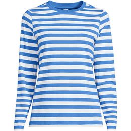 LANDS' END Lang&auml;rmeliges Supima-Shirt mit Rundausschnitt f&uuml;r Damen in Plus-Gr&ouml;&szlig;e, Damen, size: plus, Blau, by Lands' End