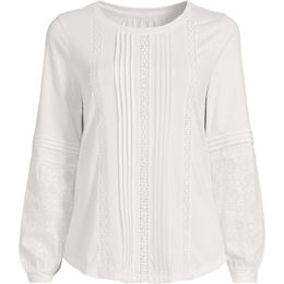 Biesenshirt aus Baumwoll/Modalmix f&uuml;r Damen, Damen, size: regular, Elfenbein, Baumwoll-Mischung/Viskose-Mischung, by Lands' End