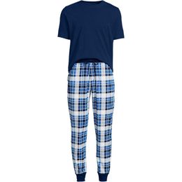 LANDS' END Pyjama-Set aus Baumwoll-Jersey f&uuml;r Herren, Herren, size: regular, Blau, Baumwoll-Mischung, by Lands' End