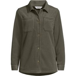 LANDS' END Anyweather Fleece-Hemdjacke f&uuml;r Damen, Damen, size: regular, Gr&uuml;n, Polyester, by Lands' End
