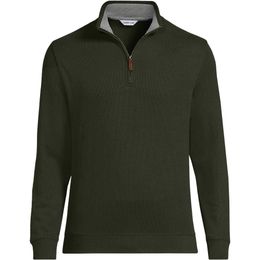 LANDS' END Rei&szlig;verschluss-Pullover aus Bedford-Ripp f&uuml;r Herren, Herren, size: regular, Braun, Baumwolle, by Lands' End