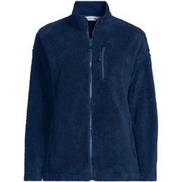 LANDS' END Pl&uuml;schfleece-Jacke f&uuml;r Damen, Damen, size: regular, Blau, Polyester, by Lands' End