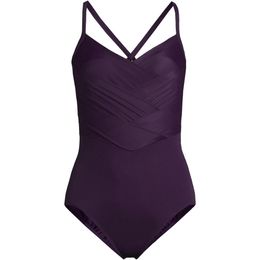 LANDS' END Shape-Badeanzug SLENDER mit Webdetail f&uuml;r Damen, Damen, size: regular, Lila, Elasthan/Nylon-Mischung, by Lands' End