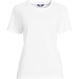 LANDS' END Supima T-Shirt mit Rundhalsausschnitt in Plus-Gr&ouml;&szlig;e f&uuml;r Damen, Damen, size: plus, Wei&szlig;, Baumwolle, by Lands' End