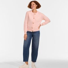 LANDS' END Wool Touch Cardigan mit Rundausschnitt f&uuml;r Damen in Petite-Gr&ouml;&szlig;e, Damen, size: petite, Pink, Wolle/Polyester/Nylon, by Lands' End