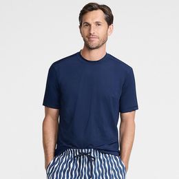 LANDS' END Kurzarm-Badeshirt f&uuml;r Herren, Herren, size: regular, Blau, by Lands' End