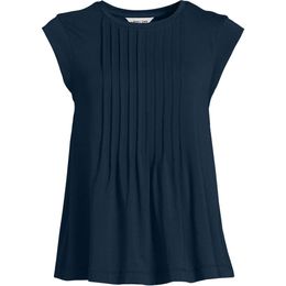LANDS' END Kurz&auml;rmeliges Biesenshirt aus Baumwolle/Modal-Mix f&uuml;r Damen, Damen, size: regular, Blau, Baumwolle Modal, by Lands' End