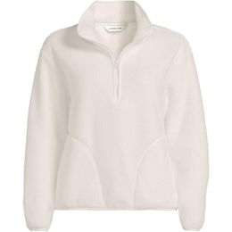 LANDS' END Teddy-Pullover mit Rei&szlig;verschluss f&uuml;r Damen in Plus-Gr&ouml;&szlig;e, Damen, size: plus, Elfenbein, Polyester, by Lands' End