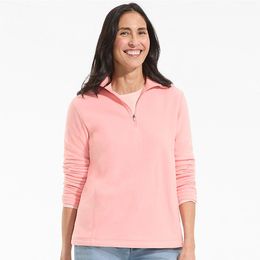 LANDS' END Anyweather Fleece-Pullover mit Rei&szlig;verschluss f&uuml;r Damen, Damen, size: regular, Pink, Polyester, by Lands' End