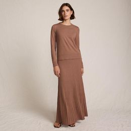 LANDS' END Maxirock Silk Touch f&uuml;r Damen, Damen, size: regular, Braun, Polyester/Viskose/Polyester-Mischung, by Lands' End