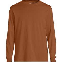 LANDS' END Super-T Langarm-Shirt f&uuml;r Herren, Classic Fit, Herren, size: regular, Orange, Baumwolle, by Lands' End