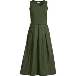 LANDS' END Ausgestelltes &auml;rmelloses Midikleid f&uuml;r Damen, Damen, size: regular, Gr&uuml;n, Baumwolle/Baumwoll-Mischung, by Lands' End