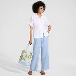 LANDS' END Weite Premium Reinleinen-Schlupfhose f&uuml;r Damen, Damen, size: regular, Blau, Leinen, by Lands' End