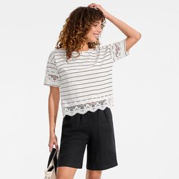 LANDS' END Premium Reinleinen-Schlupfshorts f&uuml;r Damen, Damen, size: regular, Schwarz, Leinen, by Lands' End