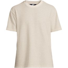 LANDS' END Premium Shirt mit Leinen und Waffelstruktur f&uuml;r Herren, Herren, size: regular, Elfenbein, Leinen/Polyester-Mischung, by Lands' End