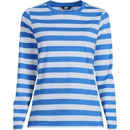 LANDS' END Lang&auml;rmeliges Supima-Shirt mit Rundausschnitt f&uuml;r Damen in Plus-Gr&ouml;&szlig;e, Damen, size: plus, Blau, by Lands' End