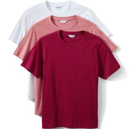 LANDS' END Kurz&auml;rmelige Rundhalsshirts im 3er-Set f&uuml;r Herren, Herren, size: regular, Multi, Baumwolle, by Lands' End