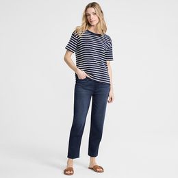 LANDS' END High Waist Starfish Straight Fit Knit Denim 7/8-Schlupfjeans, Damen, size: regular, Blau, Elasthan/Baumwoll-Mischung/Polyester-Mischung, by Lands' End