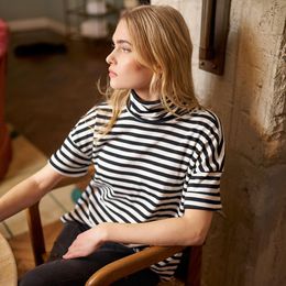 LANDS' END Supima Rollkragenshirt f&uuml;r Damen, Damen, size: regular, Schwarz, Baumwolle, by Lands' End