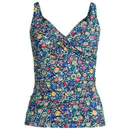 LANDS' END Tankinitop CHLORRESISTENT mit V-Ausschnitt Gemustert f&uuml;r Damen, Damen, size: regular, Blau, Nylon-Mischung, by Lands' End