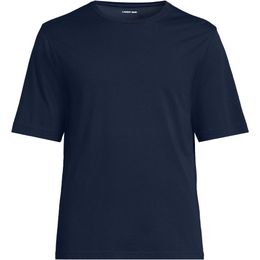 LANDS' END Supima Kurzarm-Shirt mit Rundhalsausschnitt f&uuml;r Herren, Herren, size: regular, Blau, Baumwolle, by Lands' End