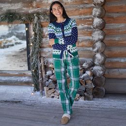 LANDS' END Pyjama-Set mit Flanellhose f&uuml;r Damen, Damen, size: regular, Gr&uuml;n, Baumwolle/Baumwoll-Mischung/Viskose-Mischung, by Lands' End