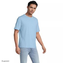 LANDS' END Super-T Kurzarm-Shirt f&uuml;r Herren, Classic Fit, Herren, size: regular, Blau, Baumwolle, by Lands' End