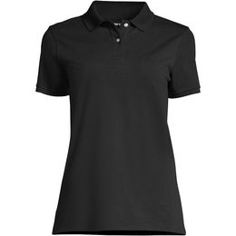 Piqu&eacute;-Poloshirt f&uuml;r Damen in Petite-Gr&ouml;&szlig;e, Damen, size: petite, Schwarz, Baumwoll-Mischung, by Lands' End