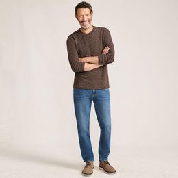 LANDS' END Struktur-Shirt mit Leinen f&uuml;r Herren, Herren, size: regular, Braun, Leinen/Polyester/Polyester-Mischung, by Lands' End